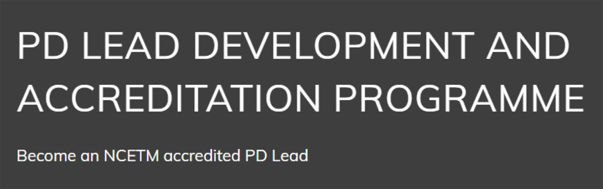 The NCETM Professional Development Lead Programme – Jurassic Maths Hub