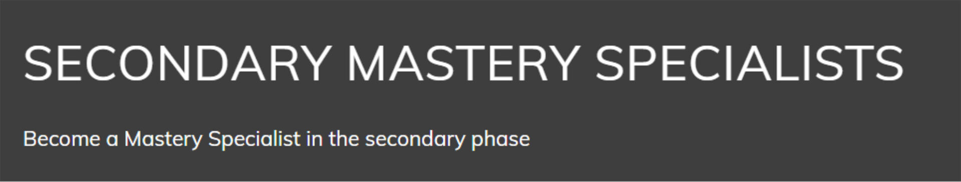 Secondary Mastery Specialists 2025-26 – Jurassic Maths Hub