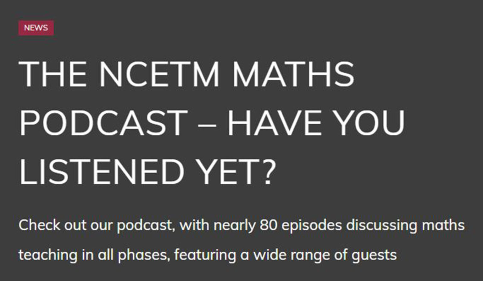 NCETM Maths Podcast – Jurassic Maths Hub