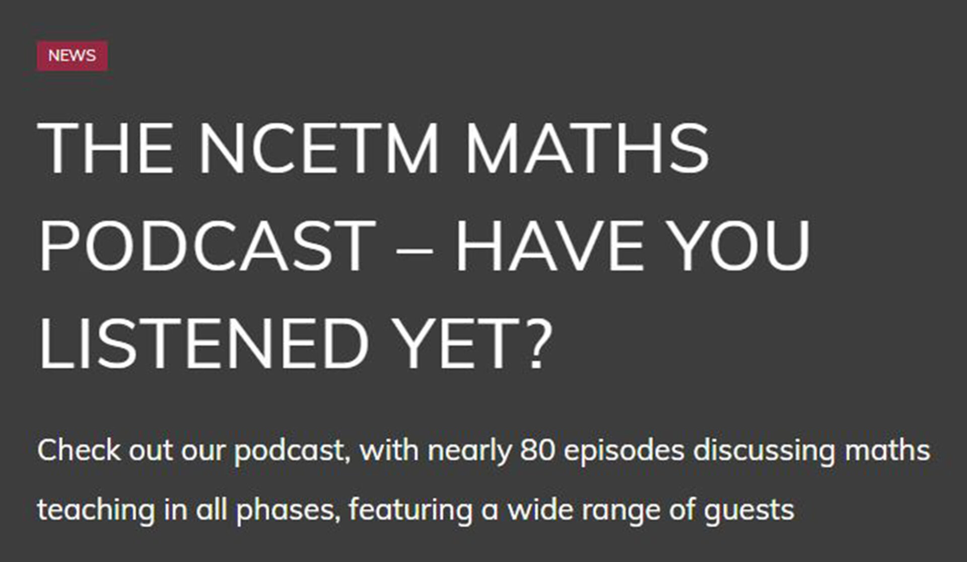 NCETM Maths Podcast – Jurassic Maths Hub